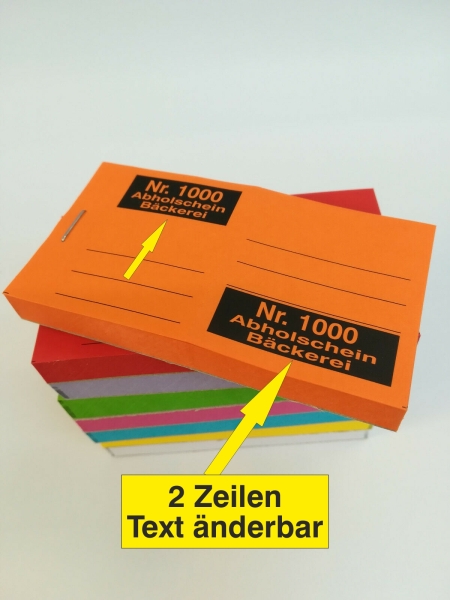 Wertmarken-Lose - 1000 Abholscheine - Kundenscheine "FLEXIBEL ...